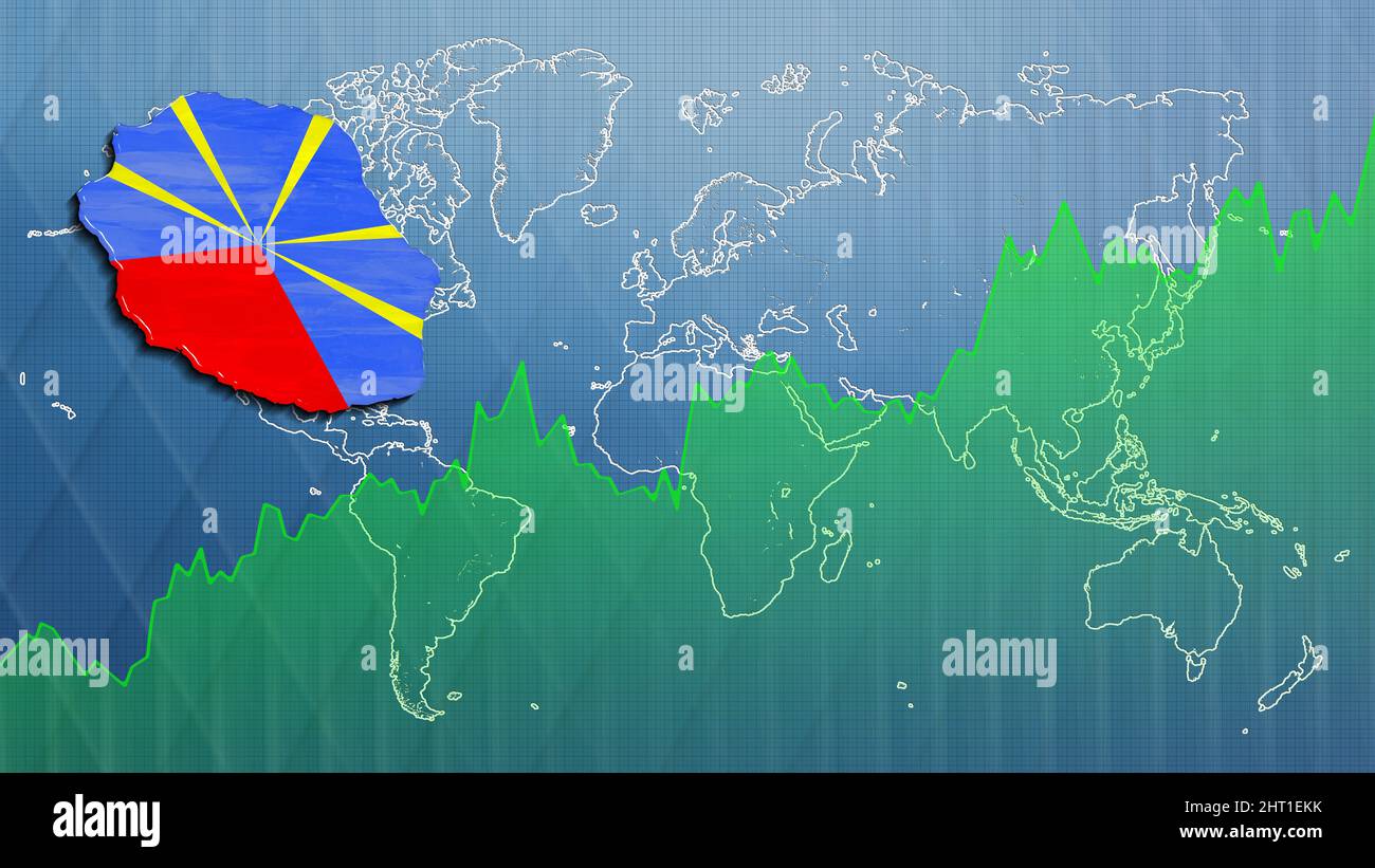 Map of Reunion, financial success, economy growth Stock Photo - Alamy