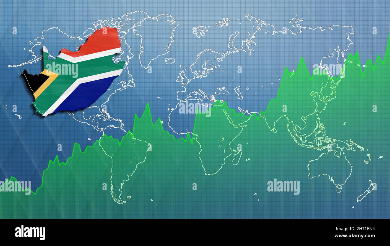 Map of South Africa, financial success, economy growth Stock Photo - Alamy