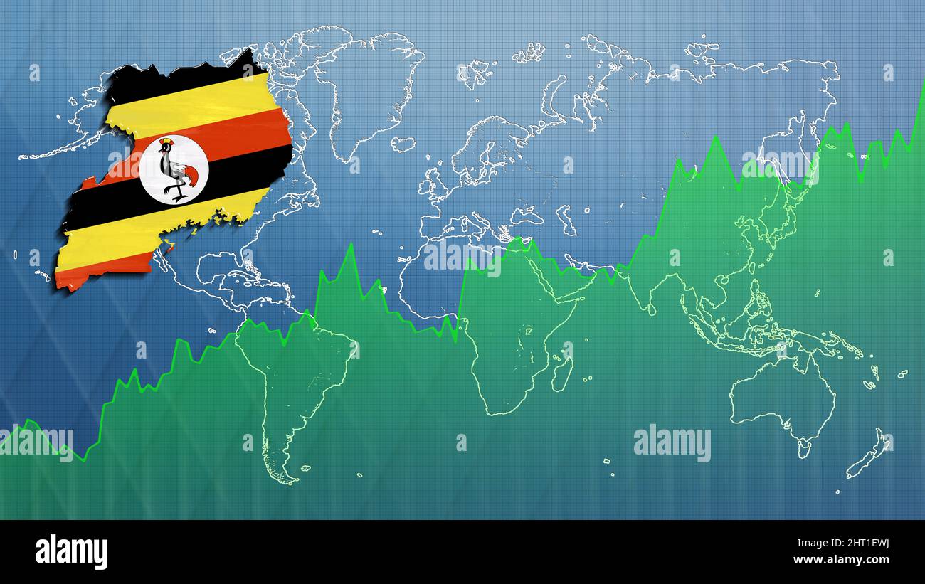 Map of Uganda, financial success, economy growth Stock Photo - Alamy