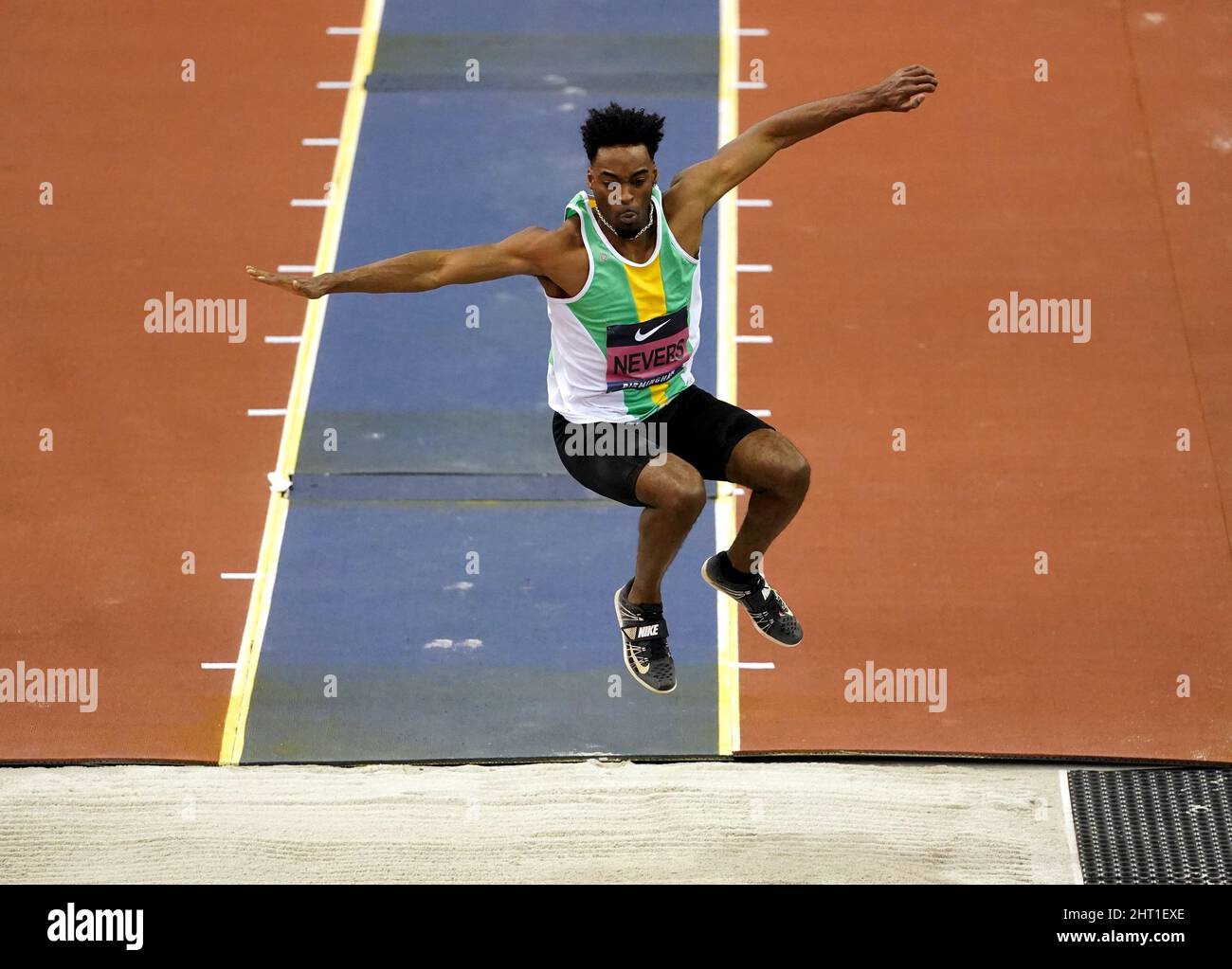 Montel Nevers in the Men's Triple Jump during day one of the UK ...