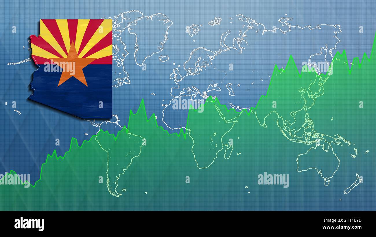 Map of Arizona, financial success, economy growth Stock Photo - Alamy
