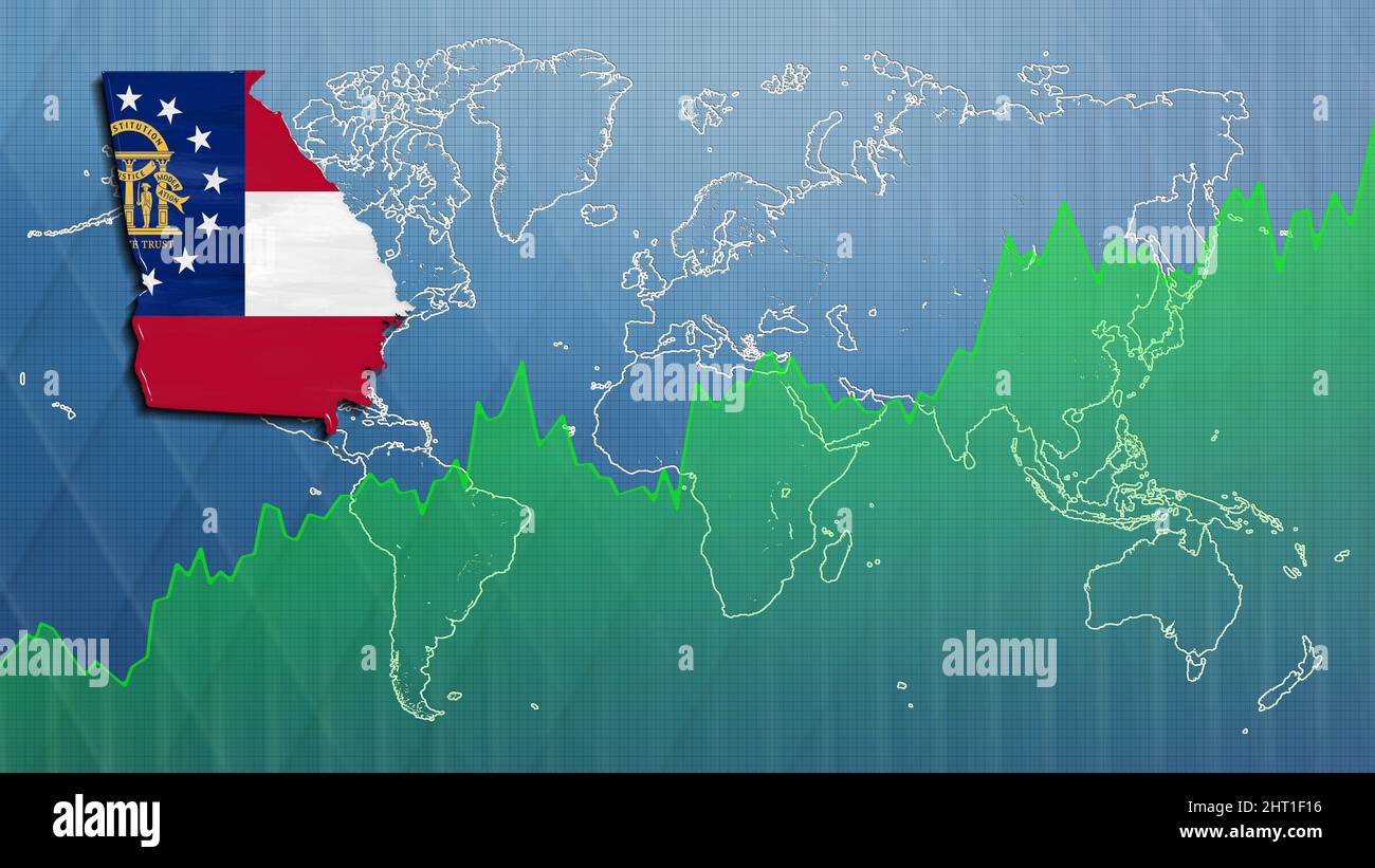 Map of Georgia, financial success, economy growth Stock Photo - Alamy