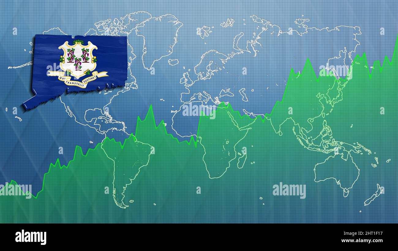 Map of Connecticut, financial success, economy growth Stock Photo - Alamy