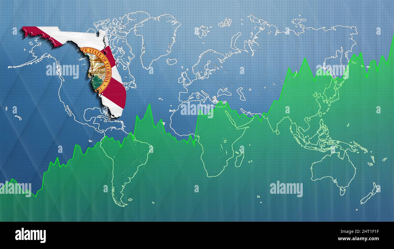 Map of Florida, financial success, economy growth Stock Photo - Alamy
