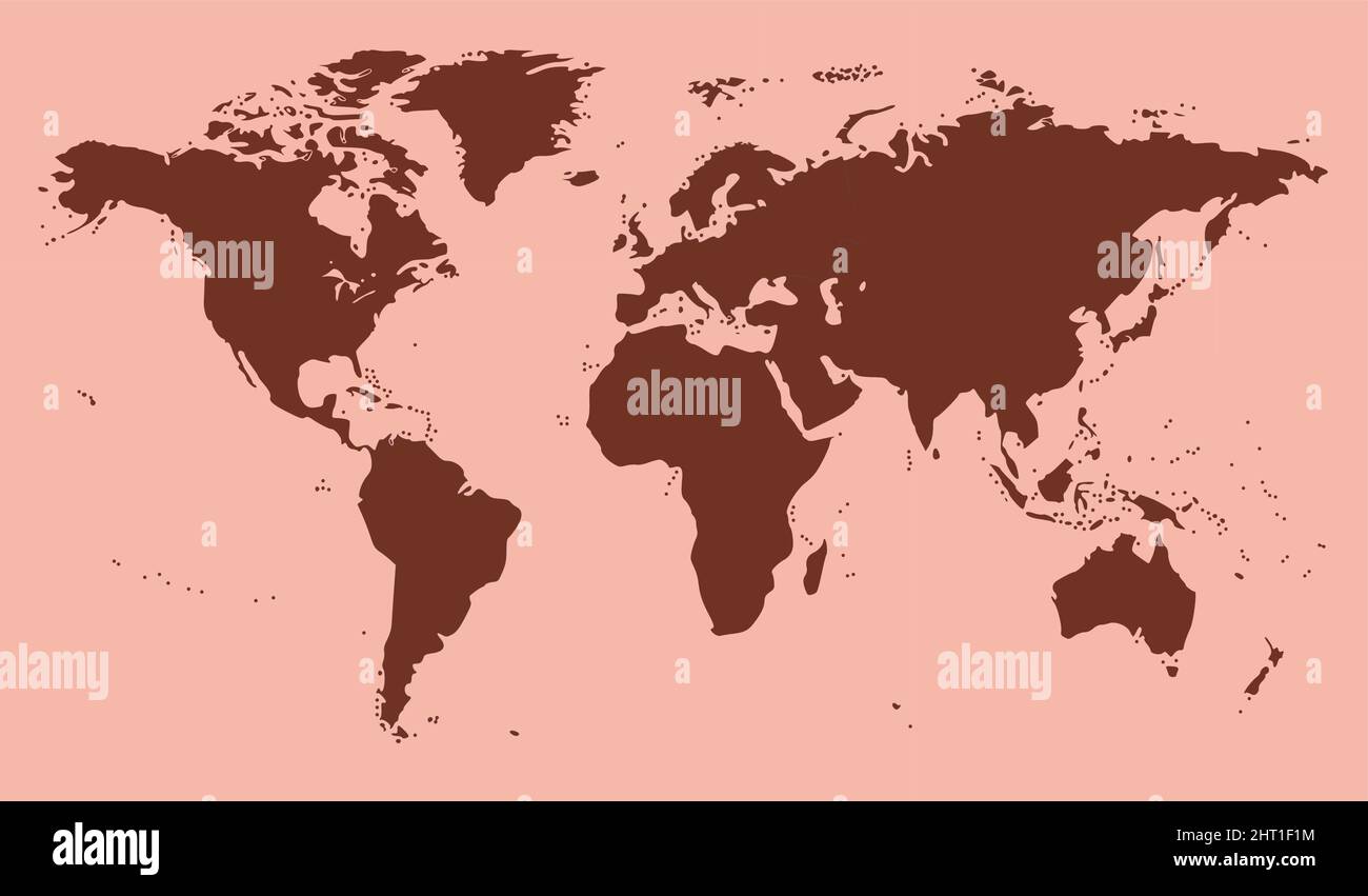 Map of the World on a red background. Vector Illustration Stock Vector ...