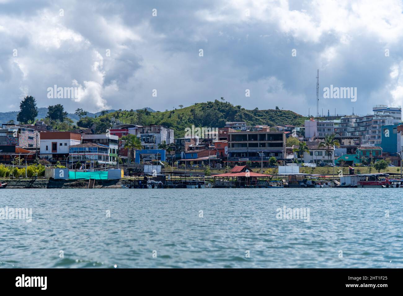 A view of Guatape in Colombia from the lake Stock Photo - Alamy
