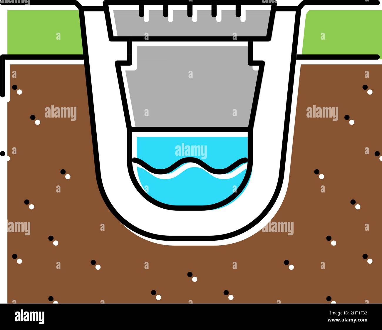 construction of drainage system color icon vector illustration Stock ...