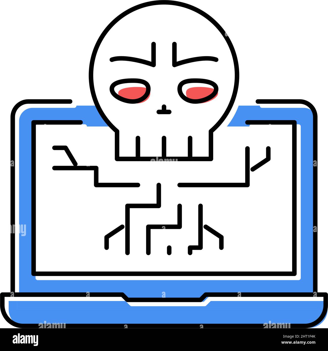 computer death programm color icon vector illustration Stock Vector ...
