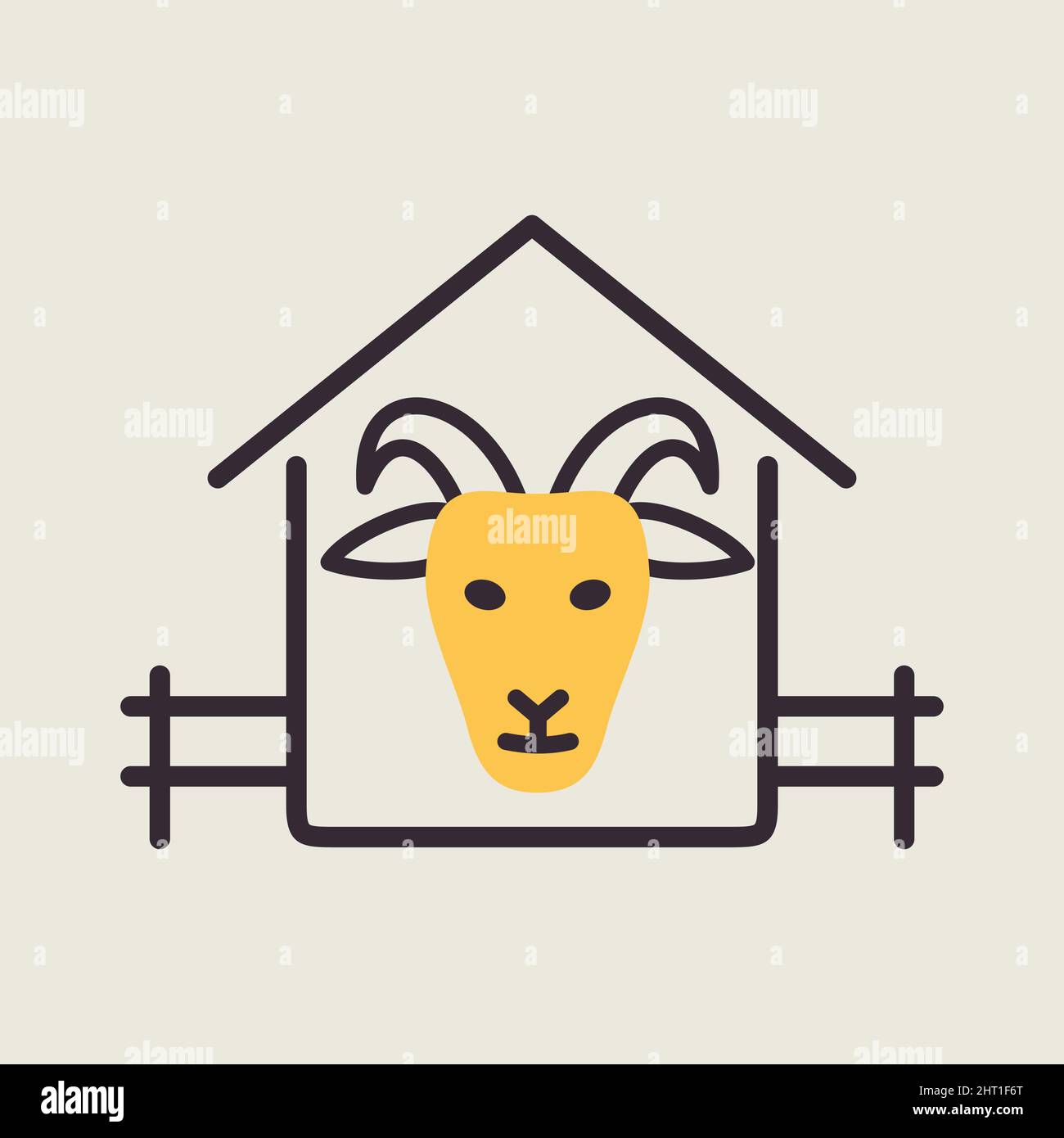 Goat house icon. Farm animal sign. Graph symbol for your web site ...