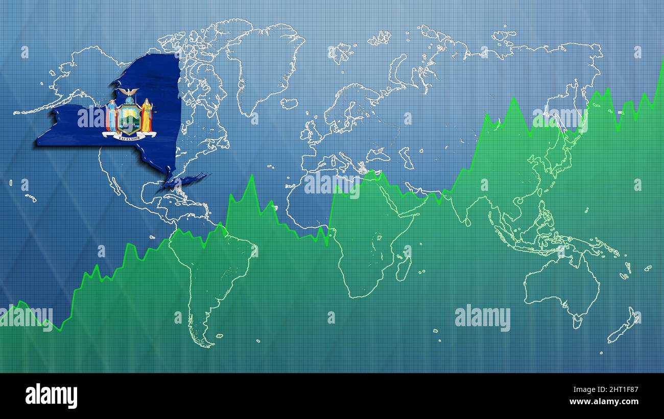 Map of New York, financial success, economy growth Stock Photo - Alamy