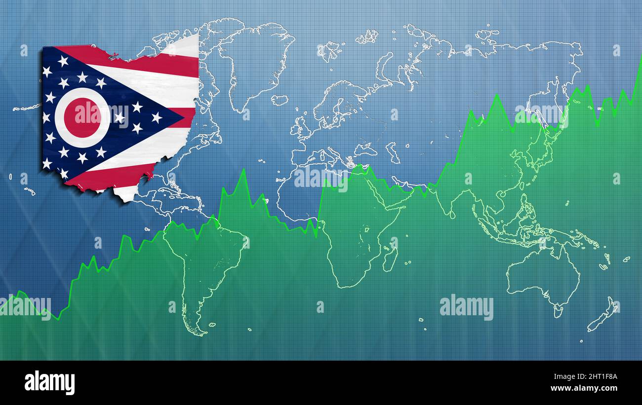 Map of Ohio, financial success, economy growth Stock Photo - Alamy