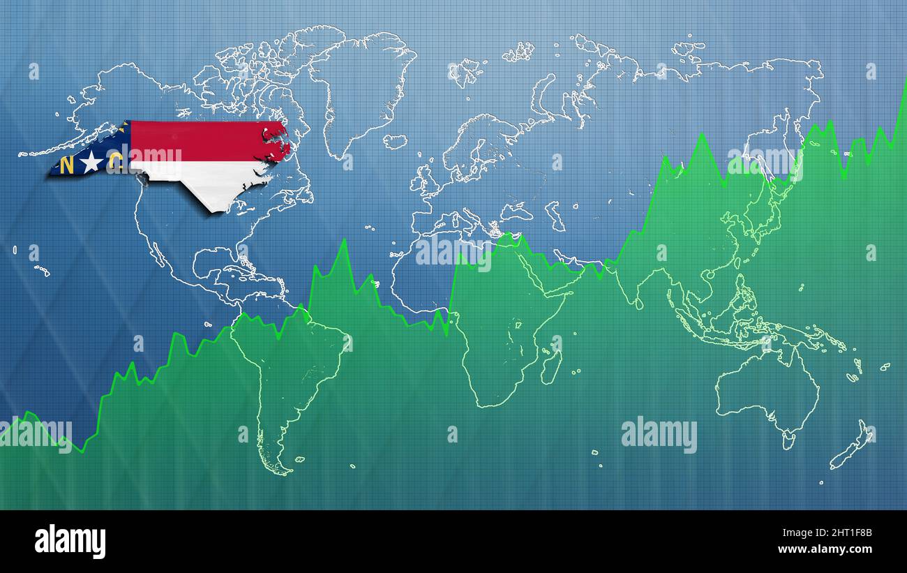 Map of North Carolina, financial success, economy growth Stock Photo ...