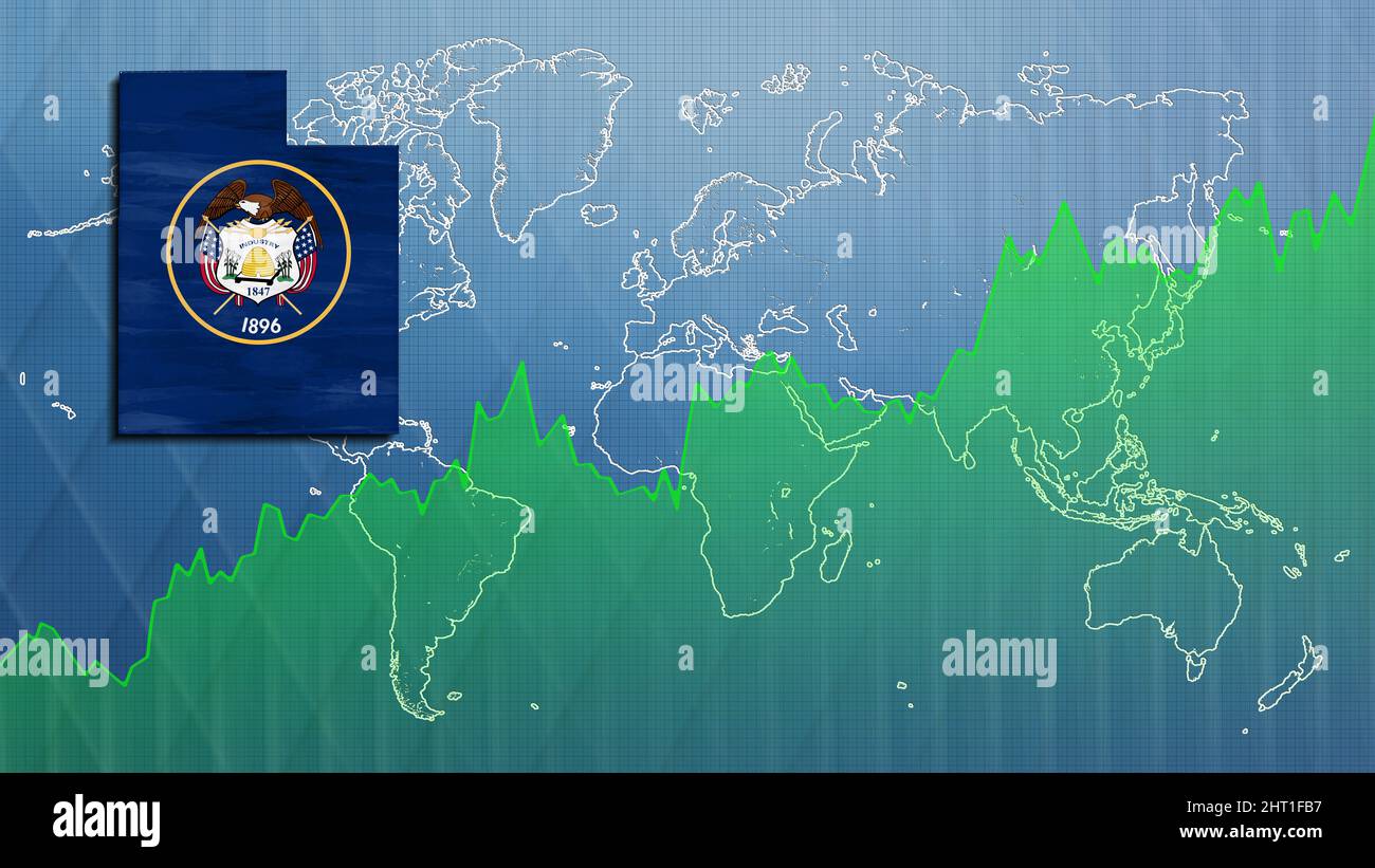Map of Utah, financial success, economy growth Stock Photo - Alamy