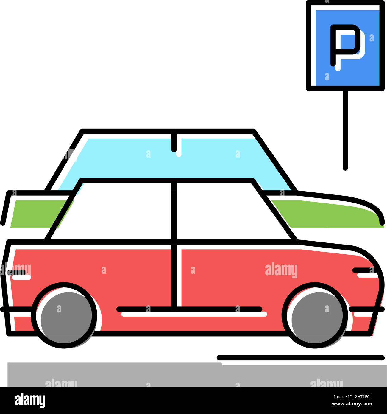 street parking color icon vector illustration Stock Vector Image & Art ...