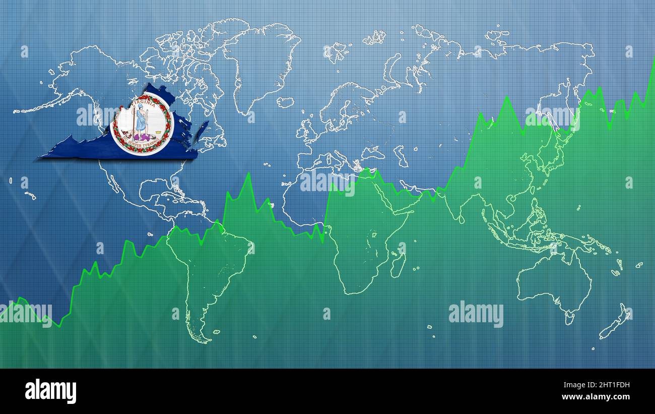 Map of Virginia, financial success, economy growth Stock Photo - Alamy