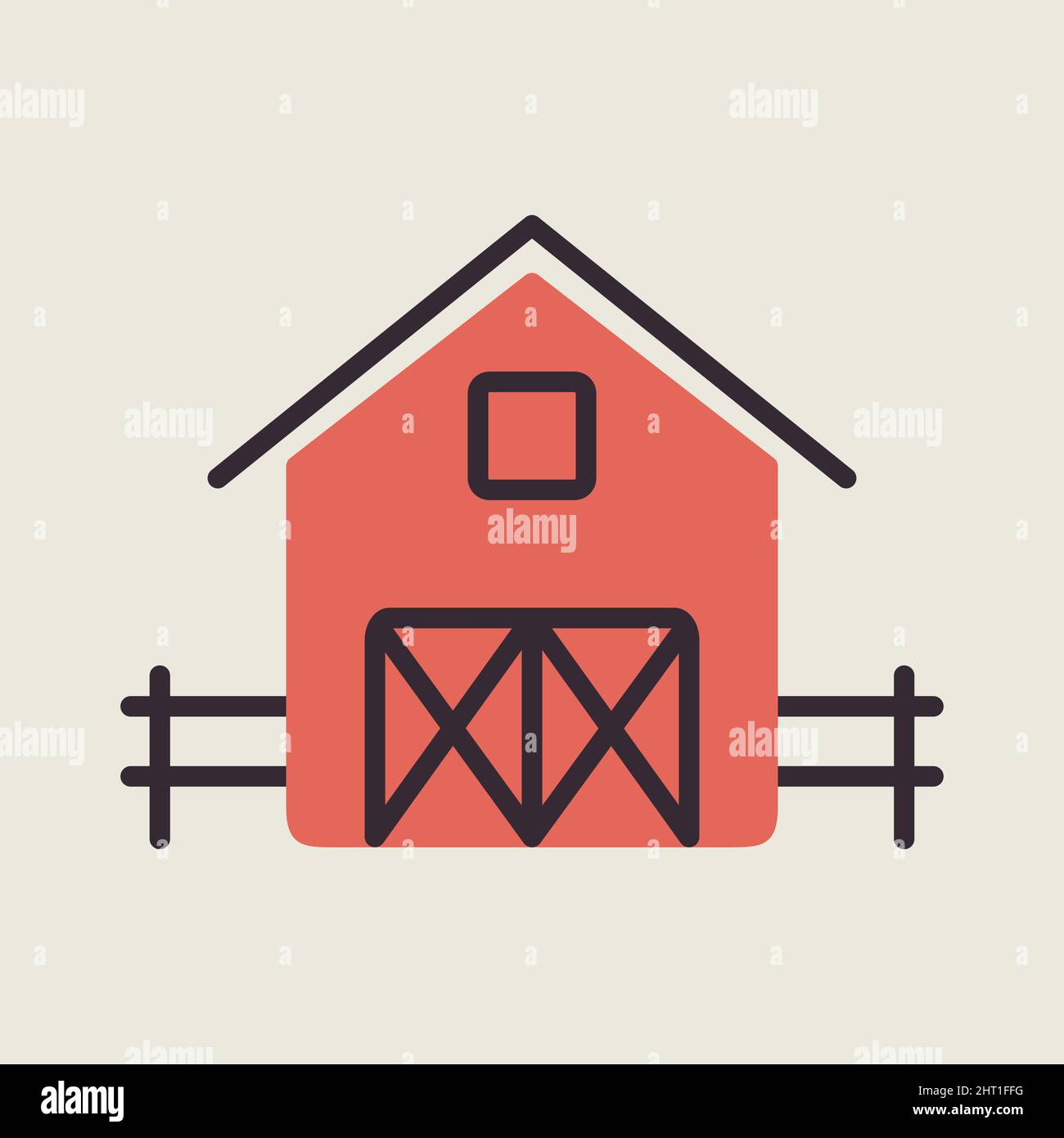 Barn flat icon. Farm animal sign. Graph symbol for your web site design ...