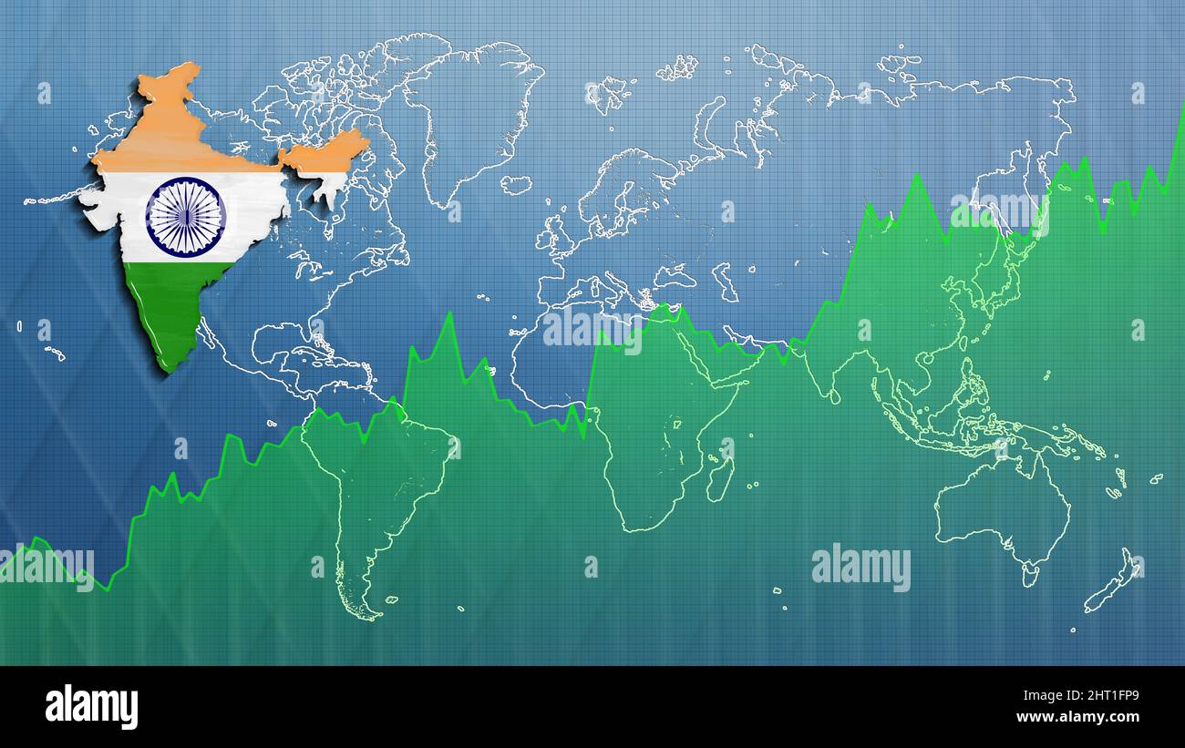 Map of India, financial success, economy growth Stock Photo - Alamy