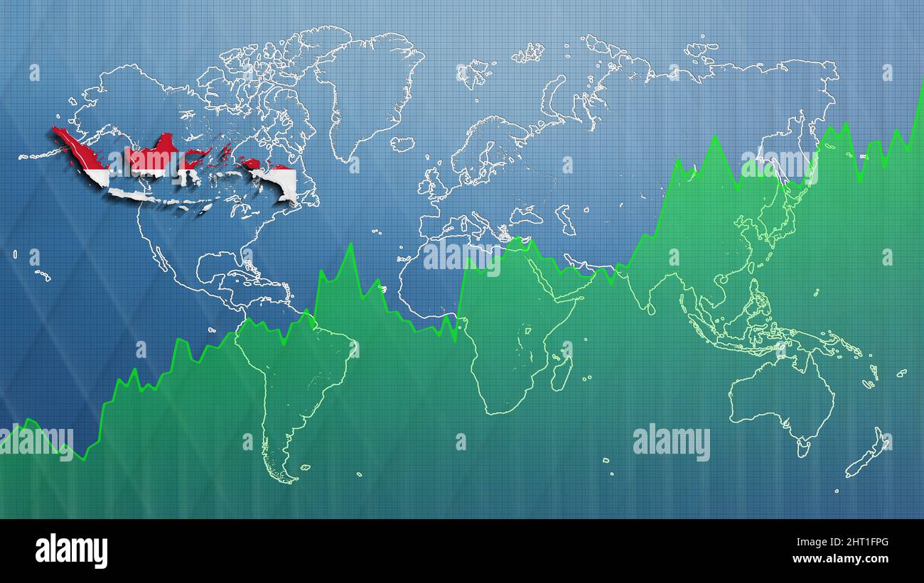 Map of Indonesia, financial success, economy growth Stock Photo - Alamy