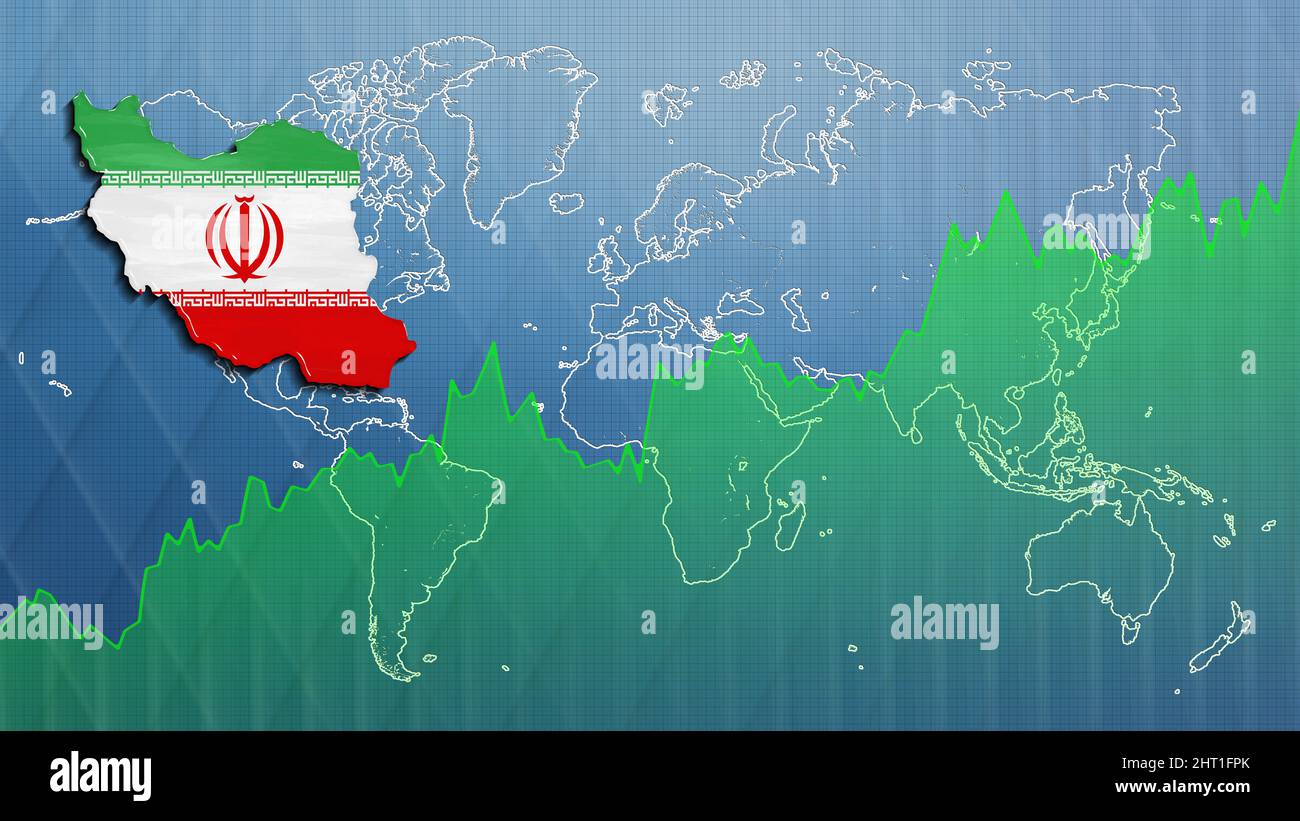 Map of Iran, financial success, economy growth Stock Photo - Alamy
