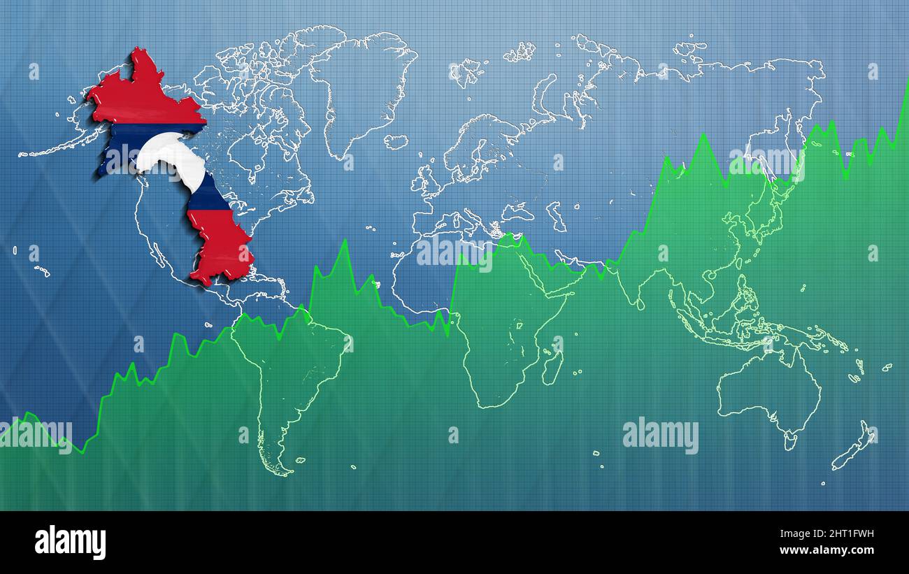Map of Laos, financial success, economy growth Stock Photo - Alamy