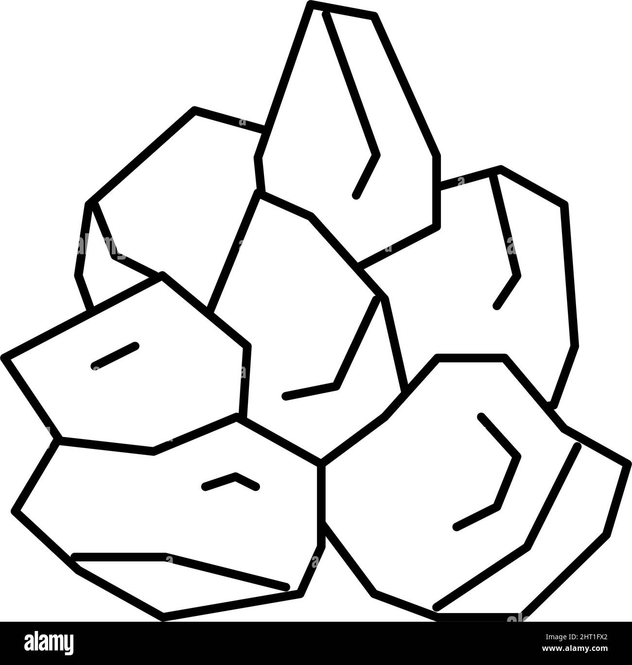 mined stone line icon vector illustration Stock Vector Image & Art - Alamy