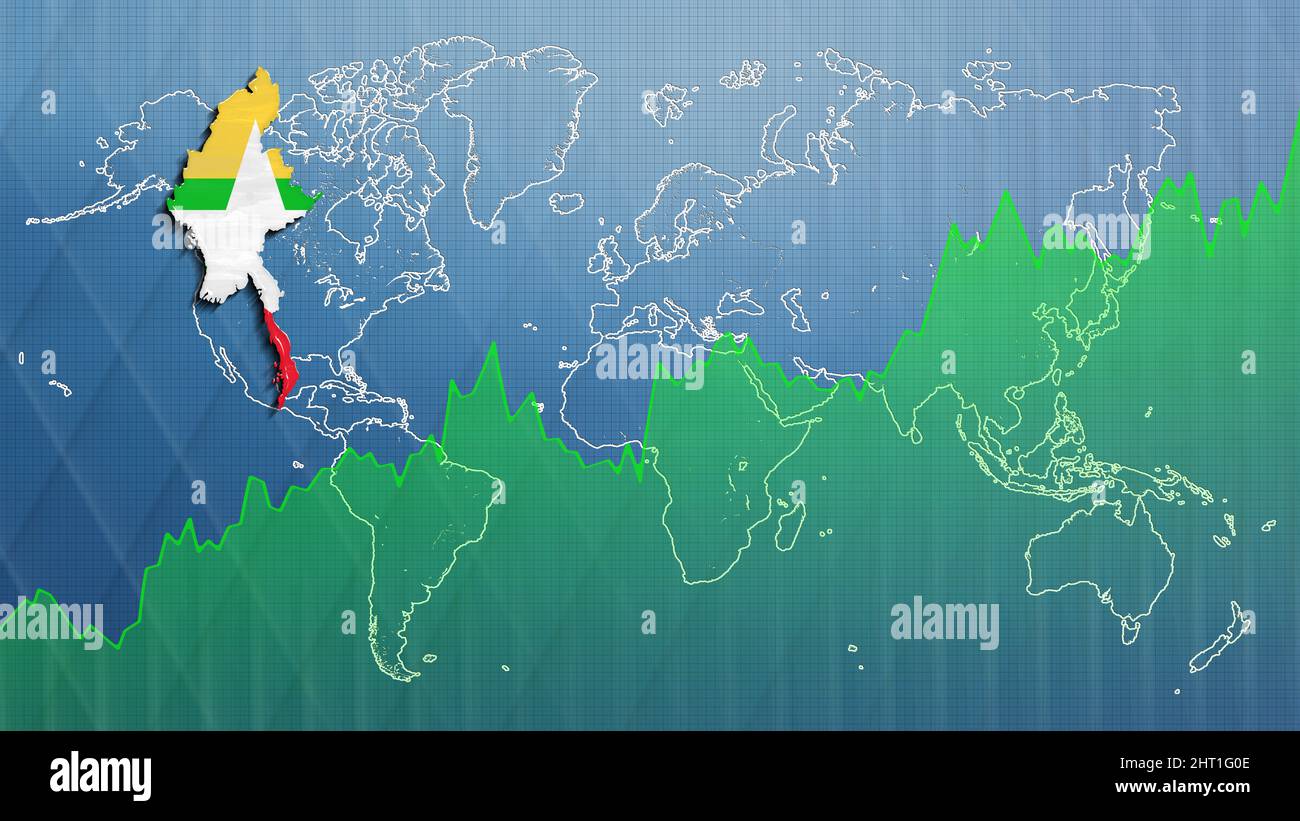 Map of Myanmar, financial success, economy growth Stock Photo - Alamy