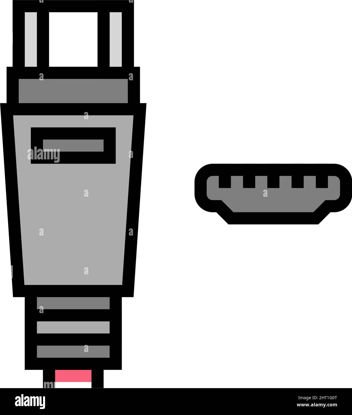 usb mini a color icon vector illustration Stock Vector Image & Art - Alamy