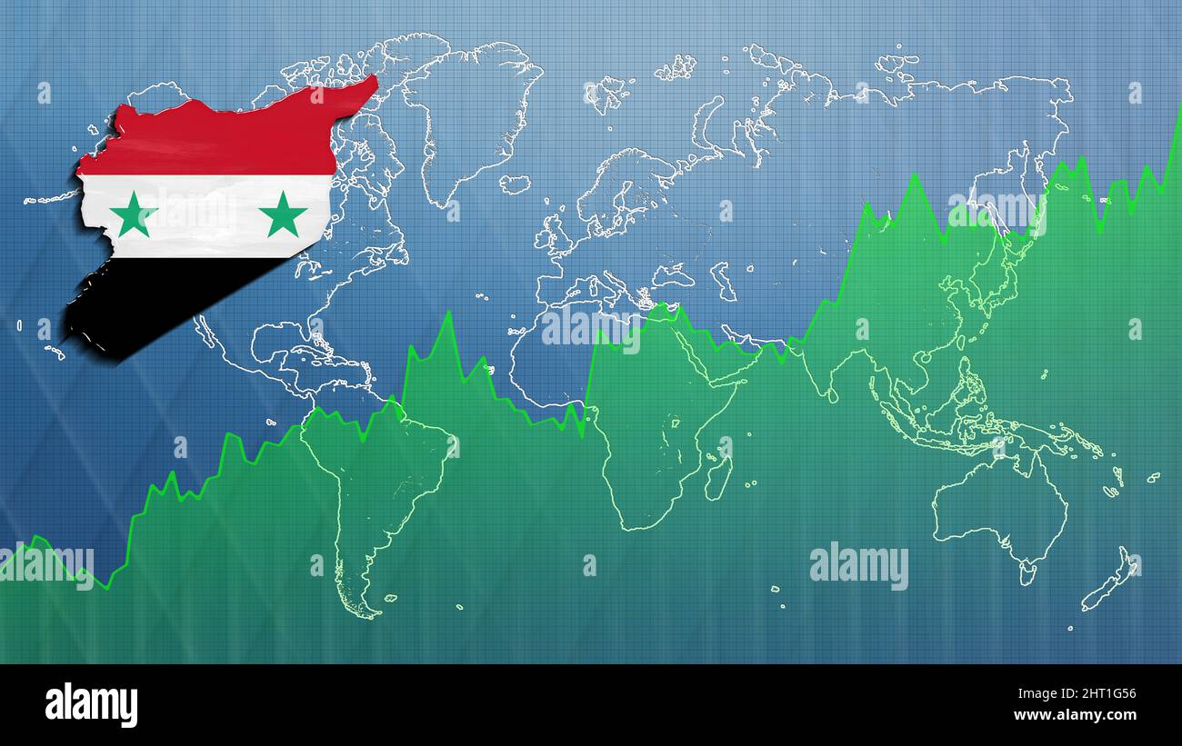 Map of Syria, financial success, economy growth Stock Photo - Alamy