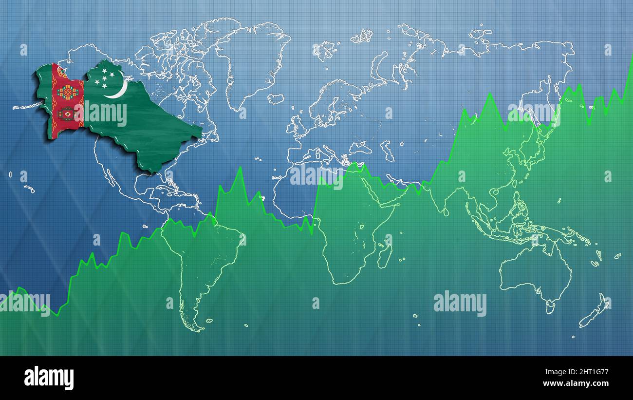 Map of Turkmenistan, financial success, economy growth Stock Photo - Alamy