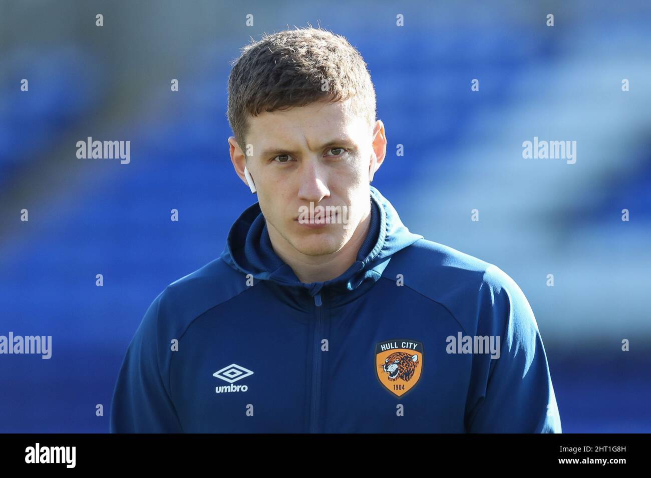 Greg Docherty #8 of Hull City arrives at Weston Homes Stadium ahead of ...