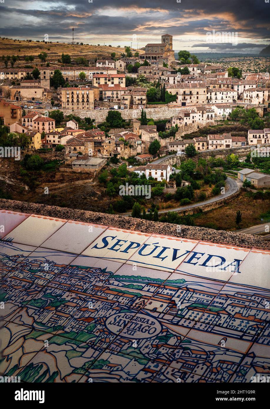 Overview of Sepulveda, in the province of Segovia, Spain Stock Photo ...