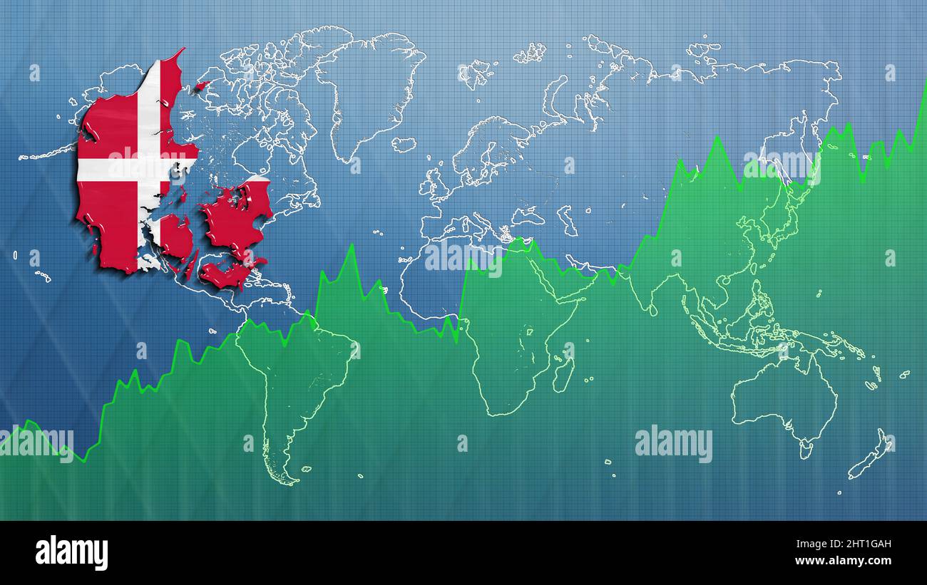 Map of Denmark, financial success, economy growth Stock Photo - Alamy