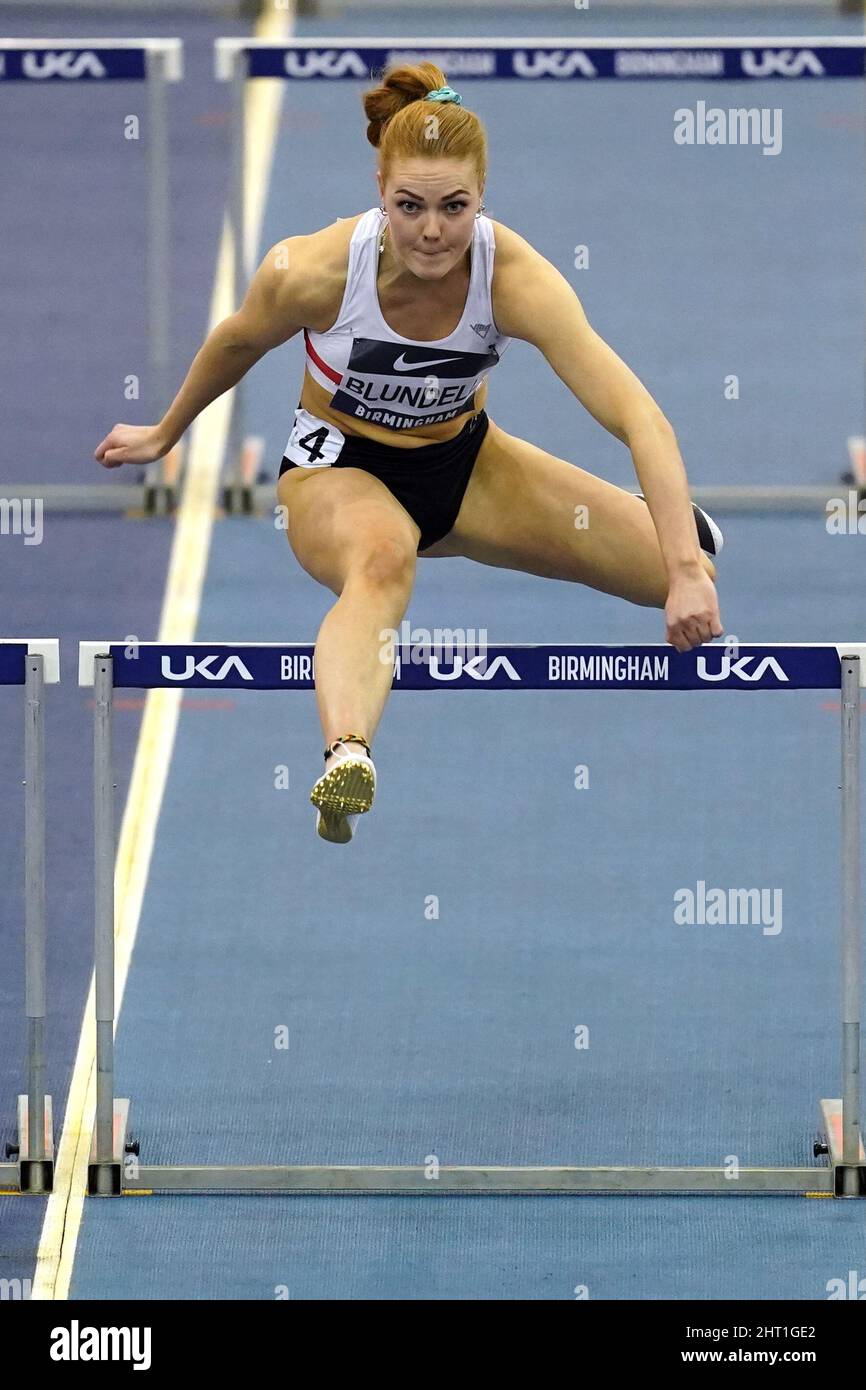 Jenna Blundell in the Women's 60m Hurdles Heats during day one of the ...
