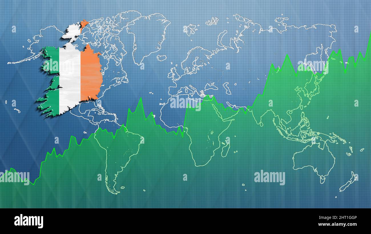Map of Ireland, financial success, economy growth Stock Photo - Alamy