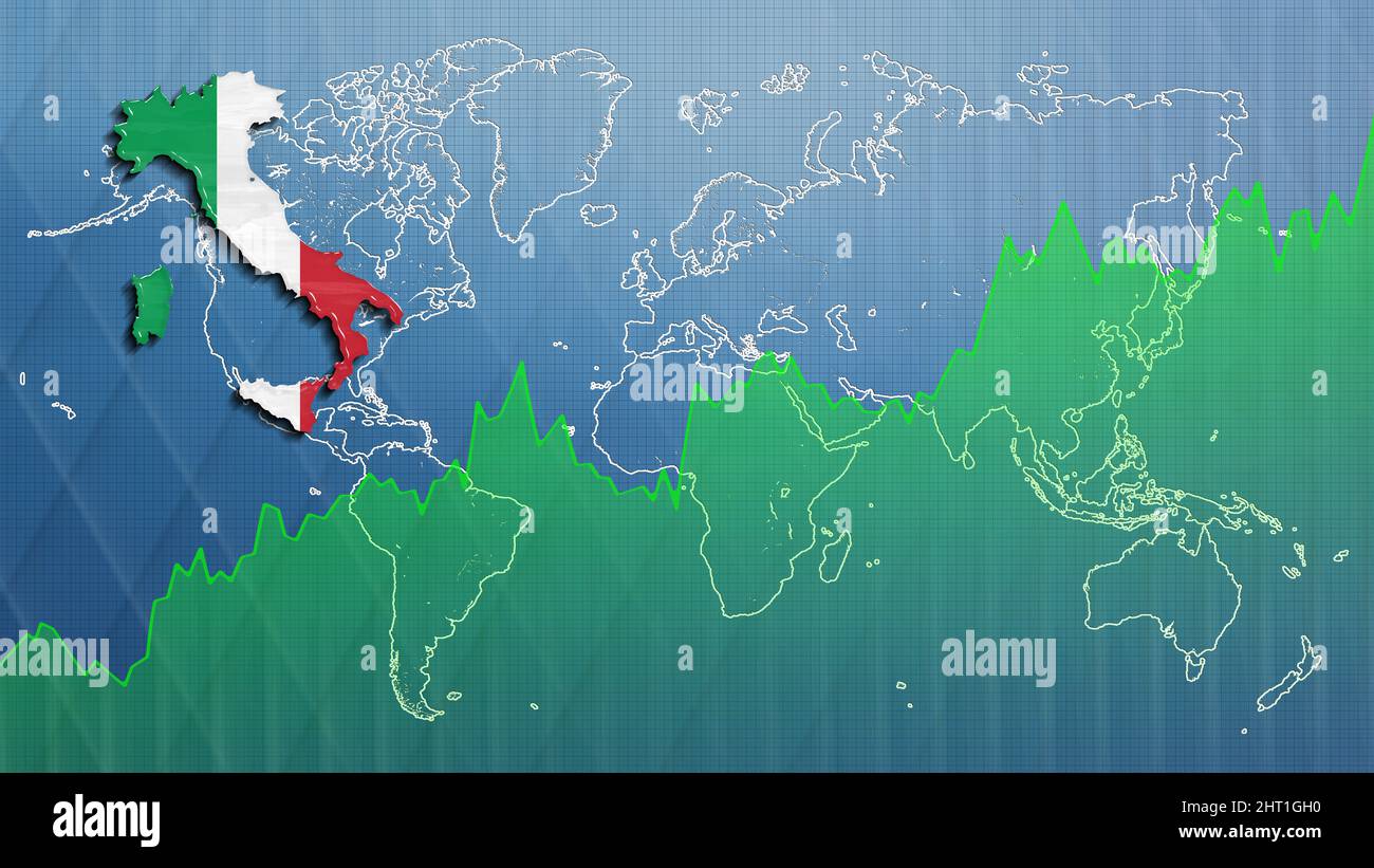 Map of Italy, financial success, economy growth Stock Photo - Alamy