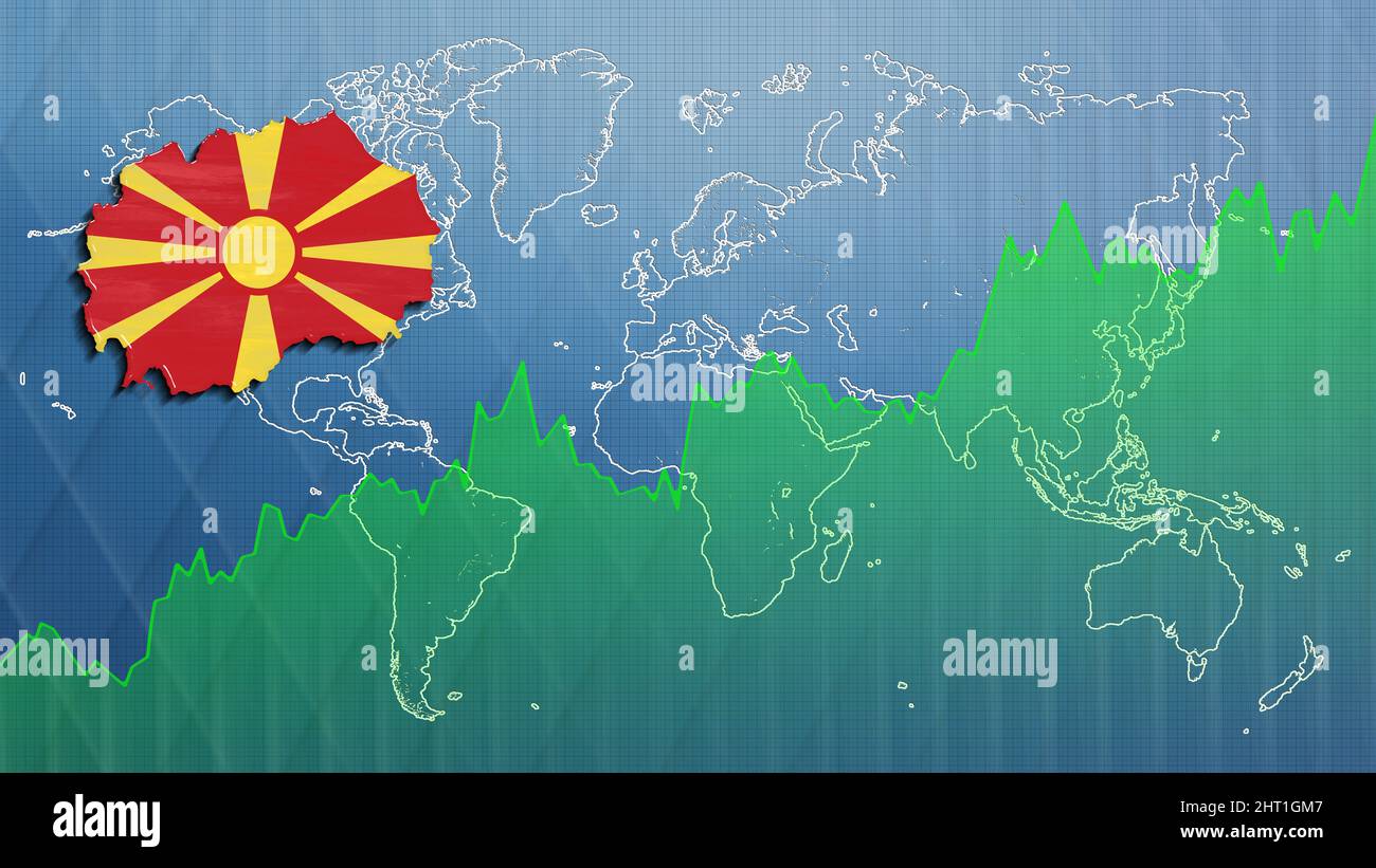 Map of North Macedonia, financial success, economy growth Stock Photo ...