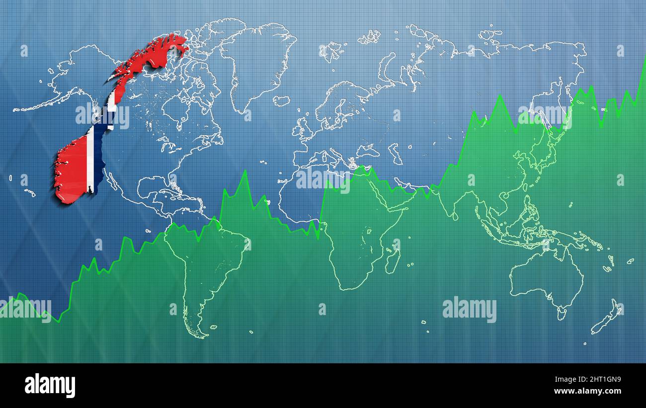 Map of Norway, financial success, economy growth Stock Photo - Alamy