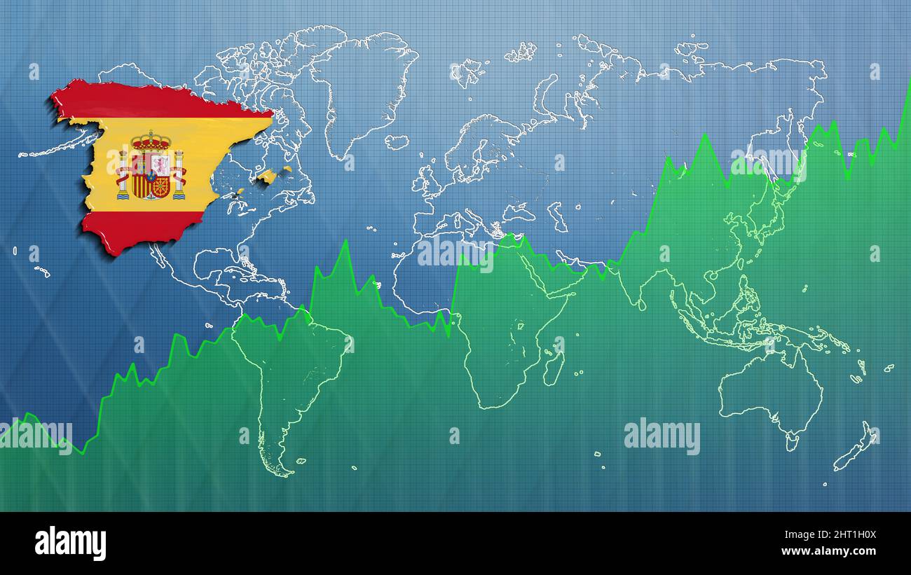 Map of Spain, financial success, economy growth Stock Photo - Alamy