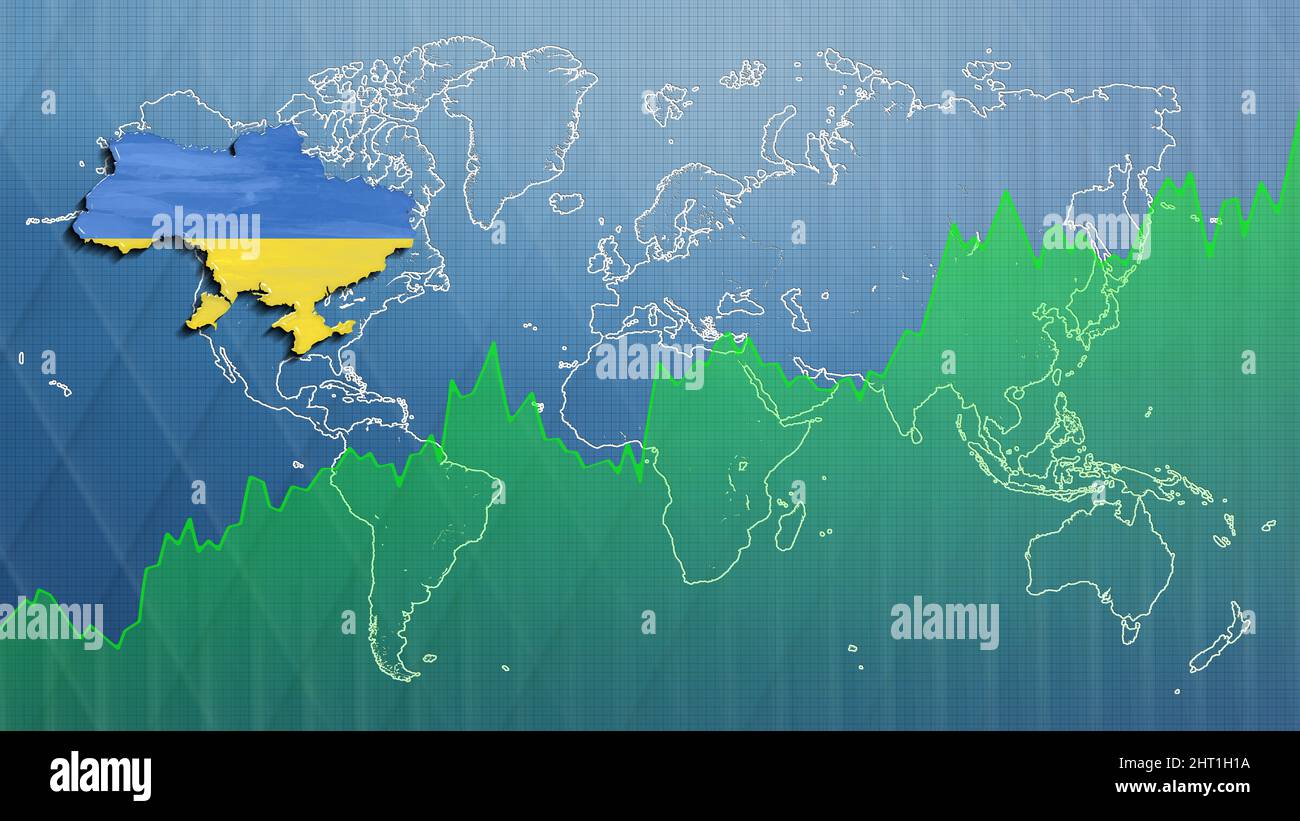 Map of Ukraine, financial success, economy growth Stock Photo - Alamy