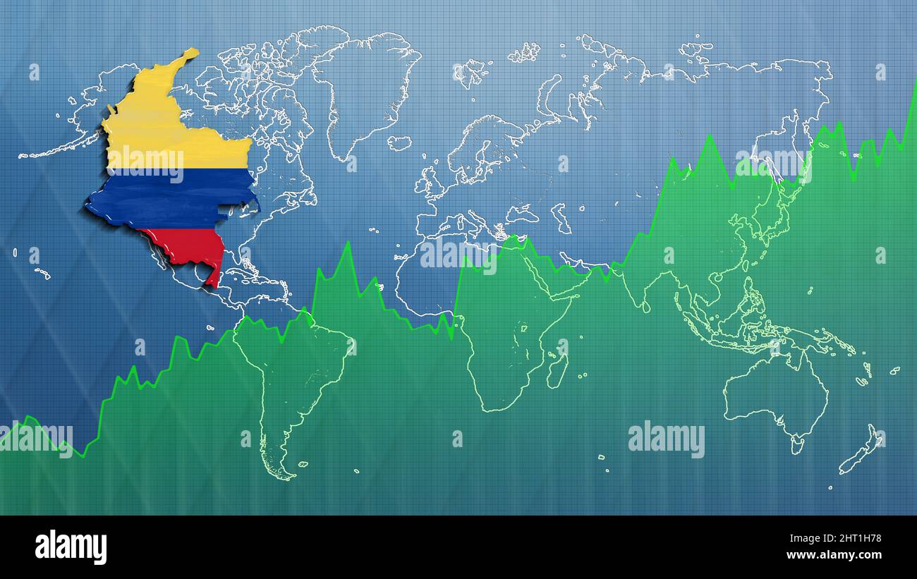 Map of Colombia, financial success, economy growth Stock Photo - Alamy