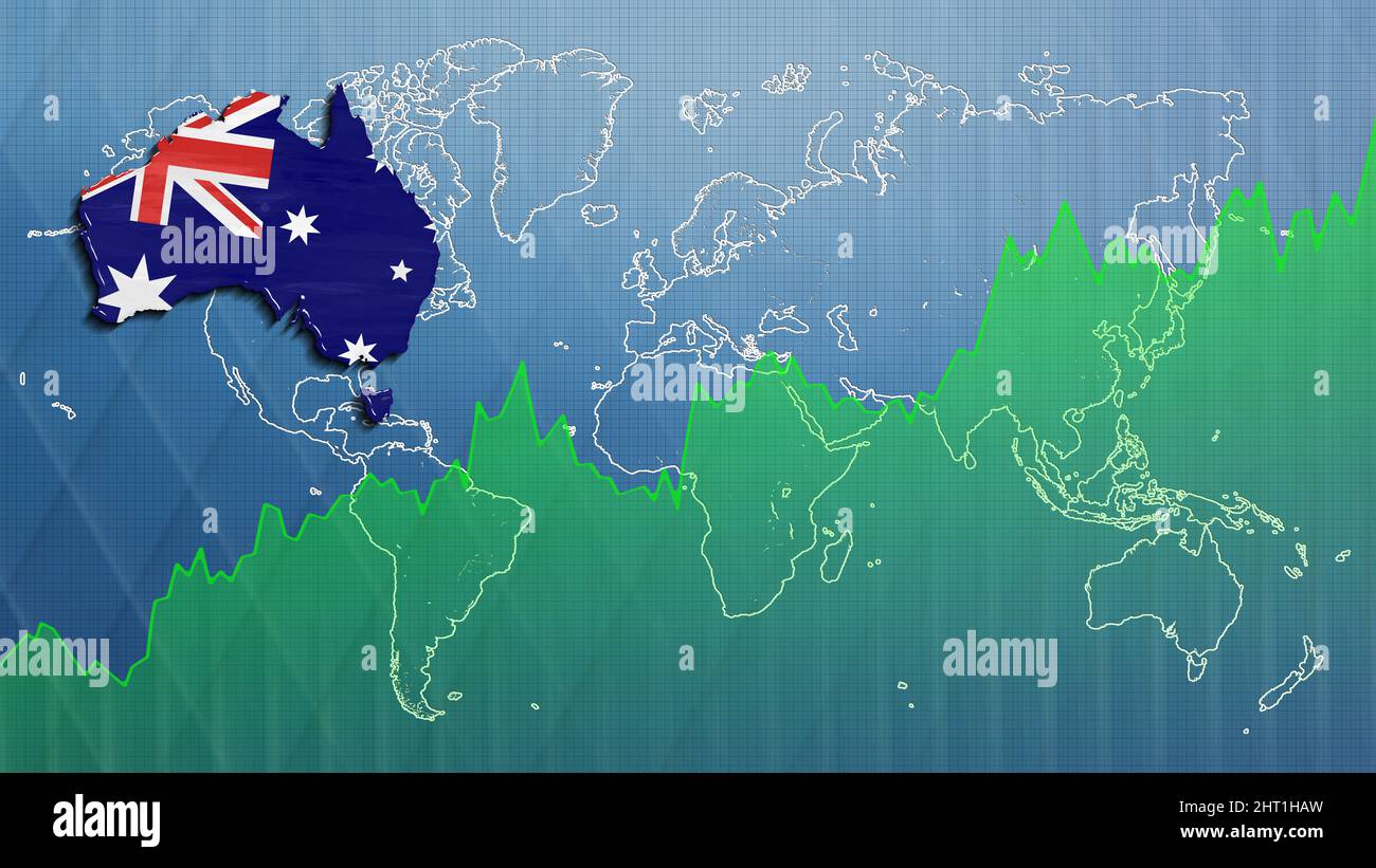 Map of Australia, financial success, economy growth Stock Photo - Alamy