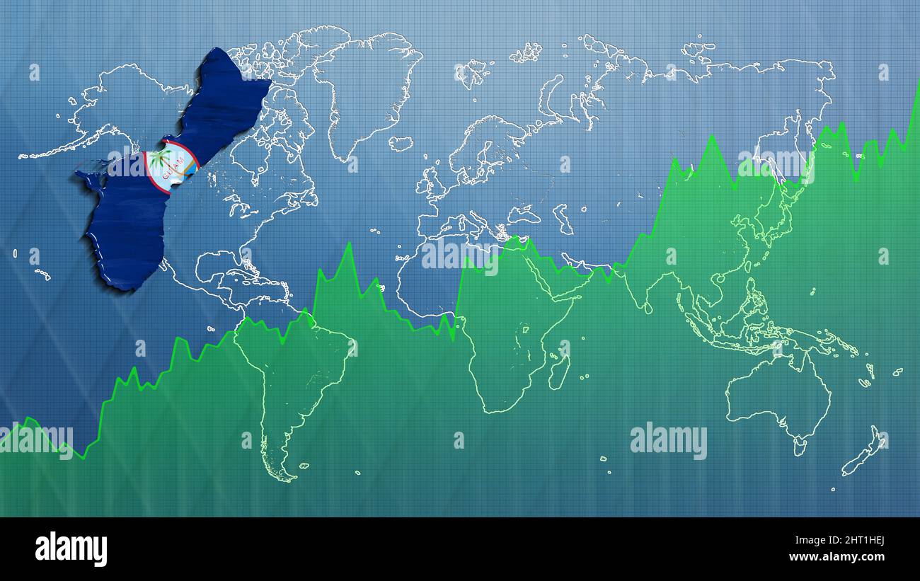 Map of Guam, financial success, economy growth Stock Photo - Alamy
