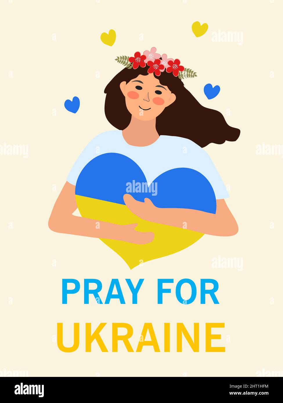 Pray for peace Ukraine Ukrainian woman in traditional costume holds a ...