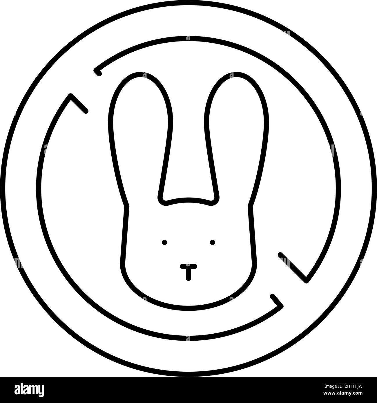 stop kill rabbits line icon vector illustration Stock Vector Image ...