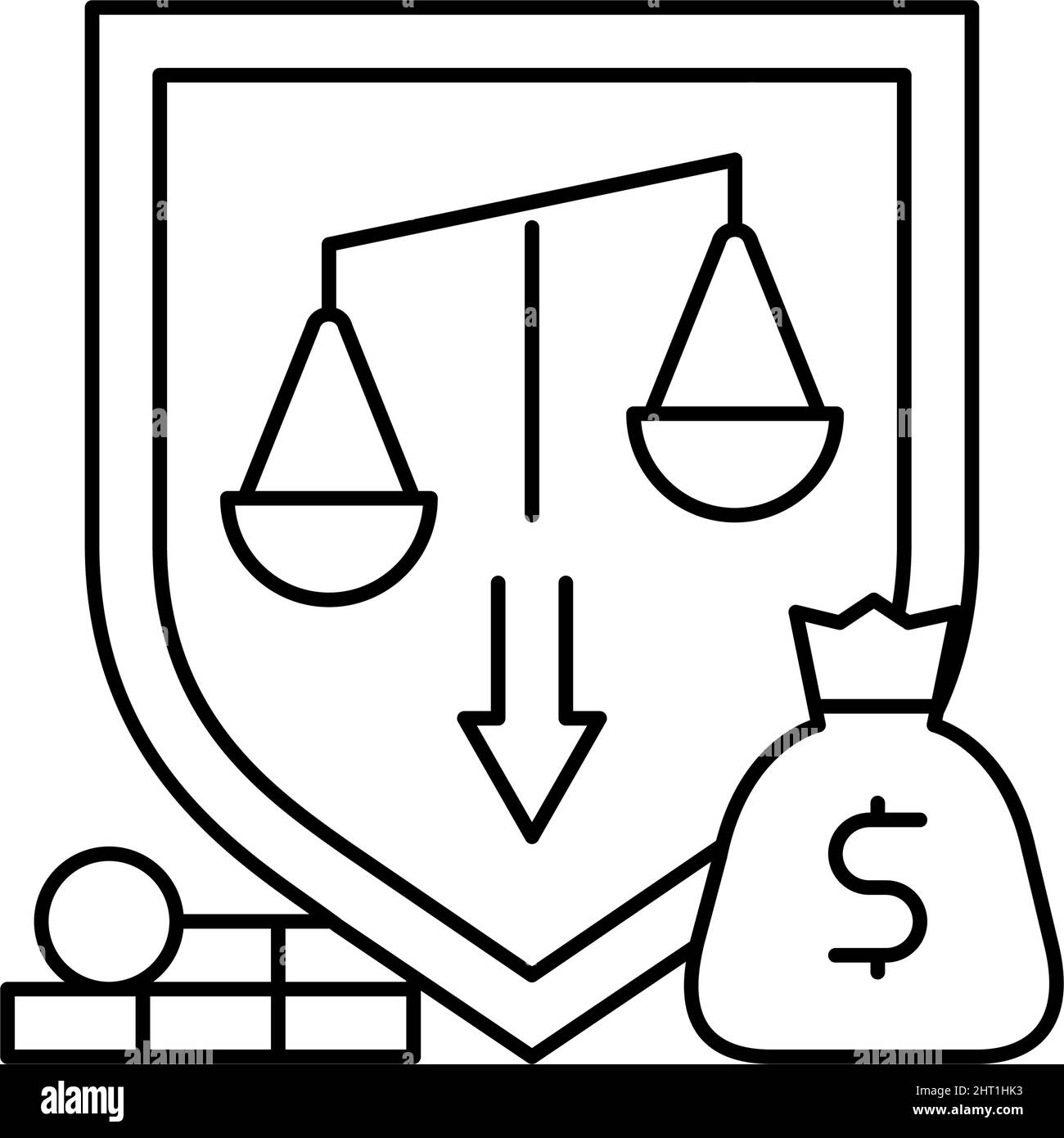 inequality social problem line icon vector illustration Stock Vector ...