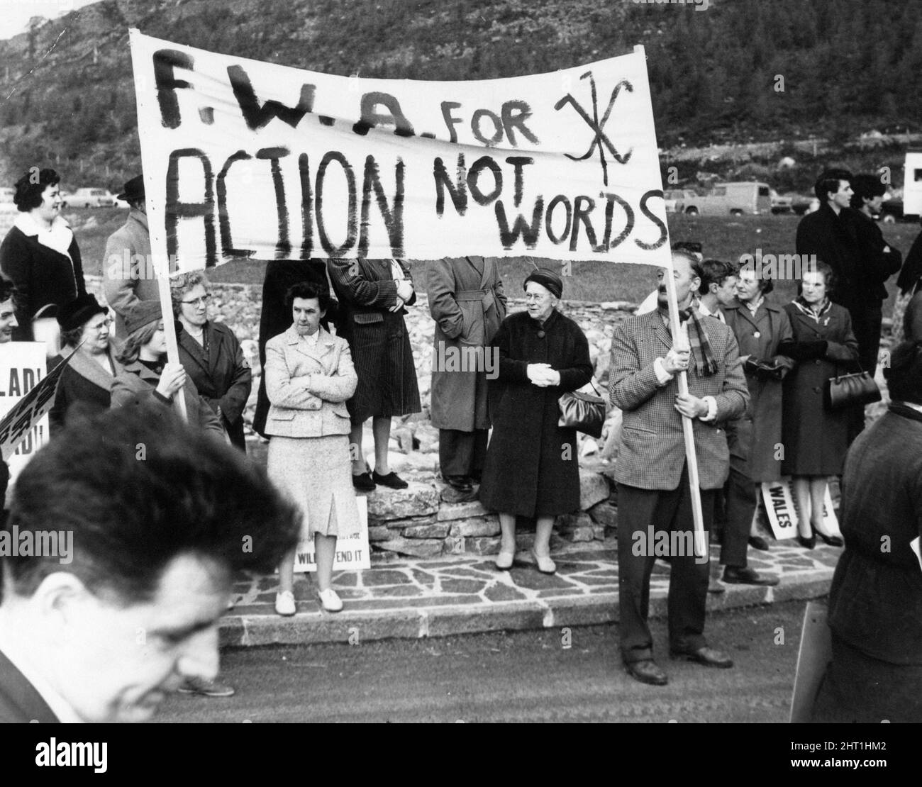 Free Wales Army demonstration at Tryweryn, North Wales, November 1965 ...
