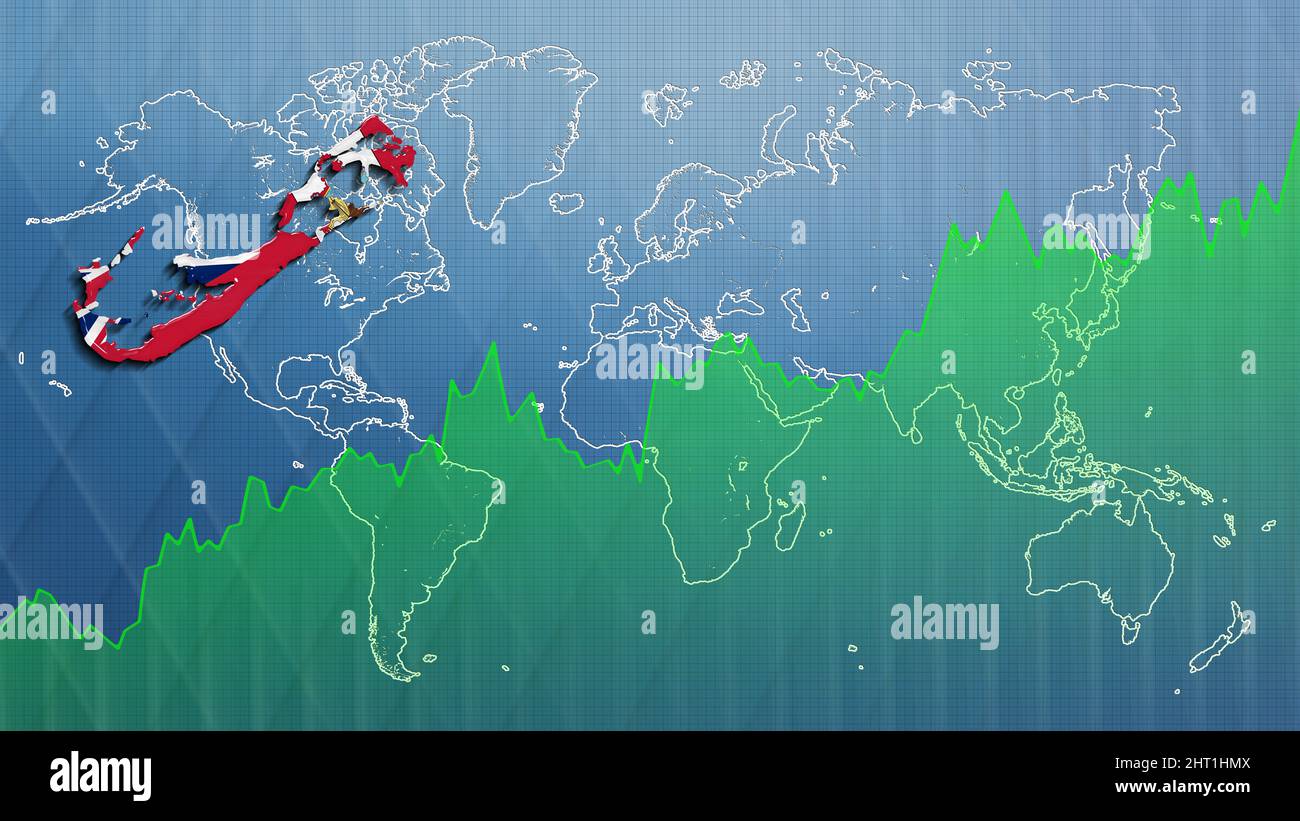 Map of Bermuda, financial success, economy growth Stock Photo - Alamy