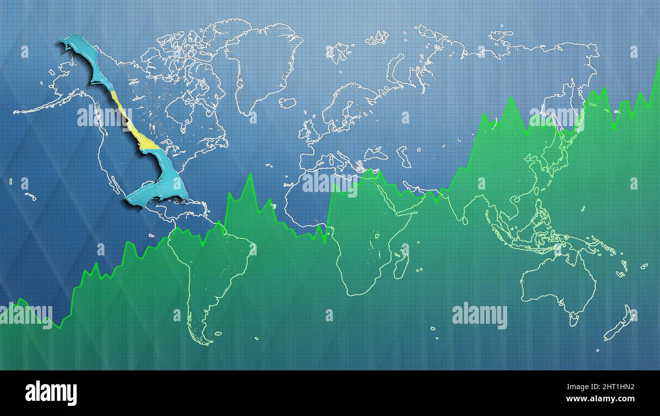 Map of Bahamas, financial success, economy growth Stock Photo - Alamy