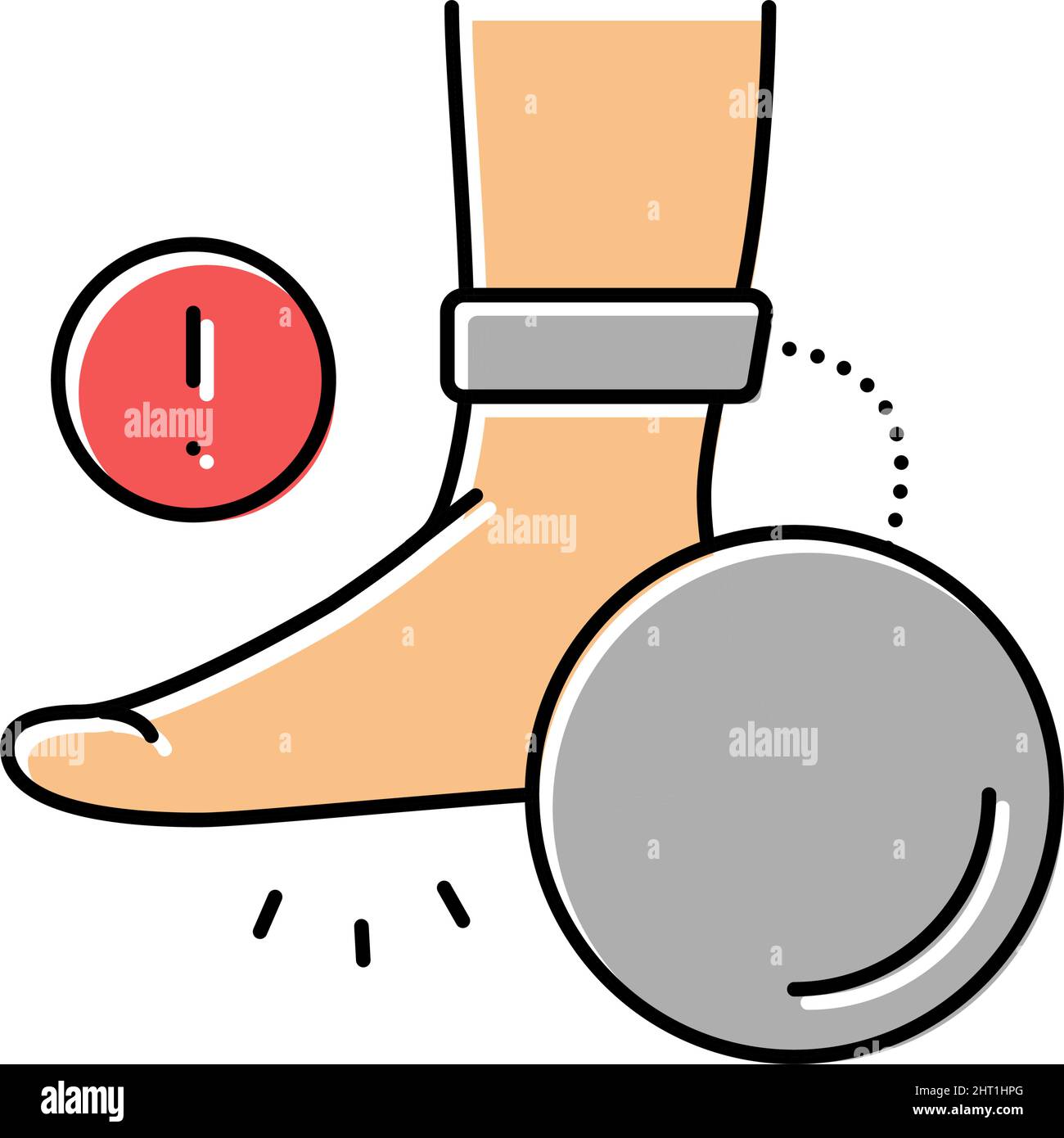 heaviness in legs flat feet color icon vector illustration Stock Vector ...