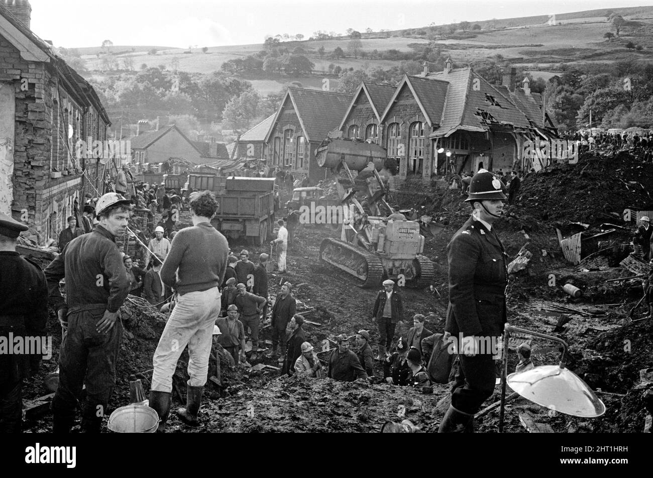 Aberfan, South Wales, circa 21st October 1966 Picture shows the mud and ...